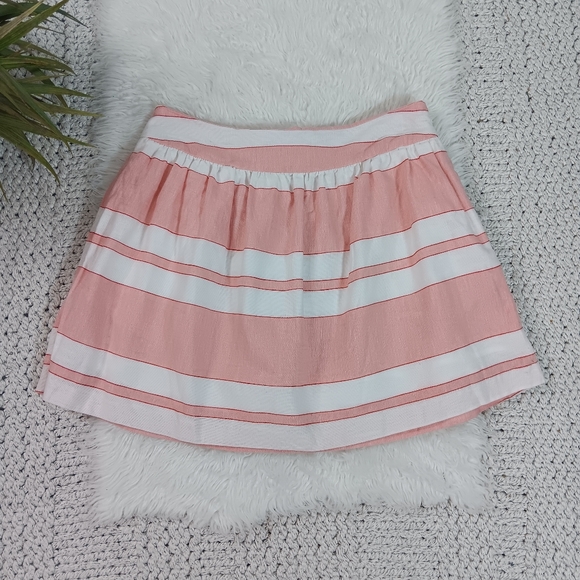 Jenny Han | Skirts | Jenny Han Kawaii Pink And White Striped Linen Mini ...